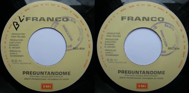 FRANCO JOSE FELICIANO Hernaldo Zuñiga Me Demander 1990 Promo Rare Mexique Presse EUR 46,76 ...