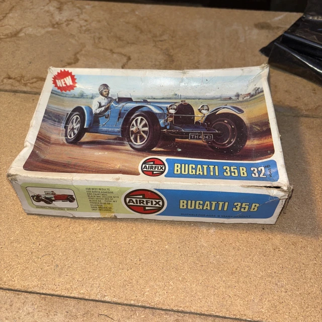VINTAGE AIRFIX 1/32 SCALE BUGATTI 35B CAR MODEL KIT ( Part Built) £6.00 ...