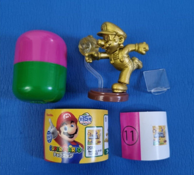 RARE NEW SUPER Mario Bros Gold Fire Ball Mario Choco Egg Figure Furuta ...