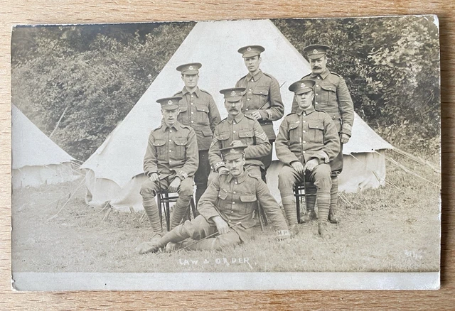 ORIGINAL WW1 BRITISH Army Middlesex Regiment Military Police Postcard ...