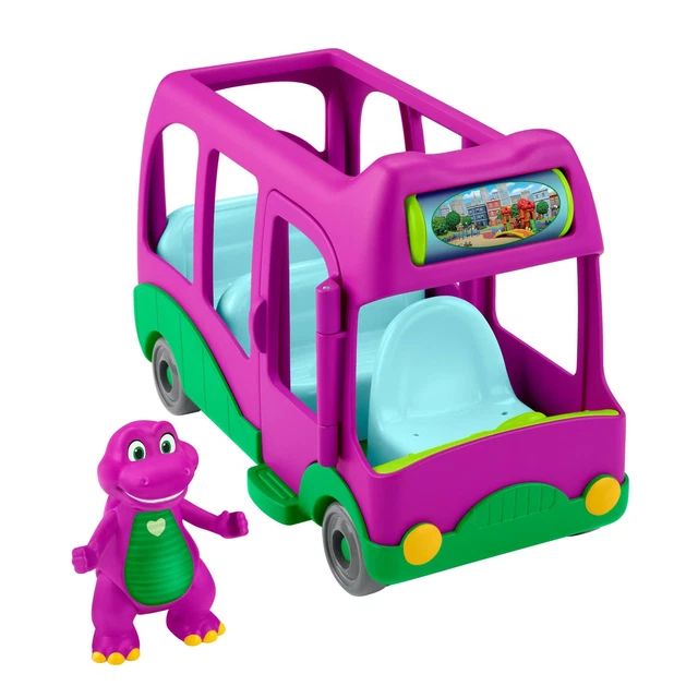BARNEY’S WORLD PRESCHOOL Toy Adventure Bus Push-Along Vehicle & Barney ...