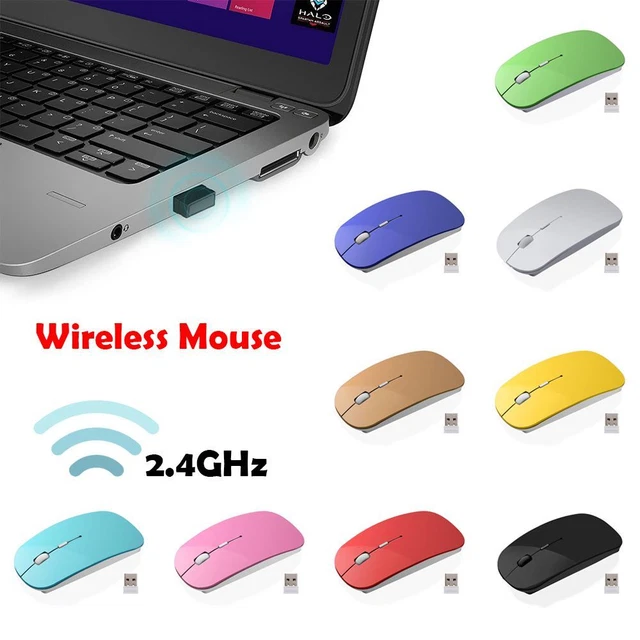 ULTRA THIN USB 2.4GHz Wireless Mouse Optical Cordless Mice For PC Laptop EUR 9,11 - PicClick FR