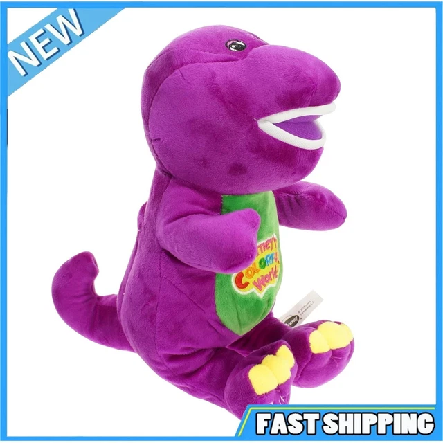 BARNEY THE DINOSAUR Purple Soft Plush Doll Singing I LOVE YOU Song ...
