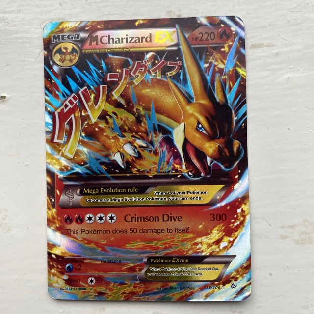 POKÉMON MEGA EX M Charizard HP 220 Crimson Dive 300 Card £19.99 ...