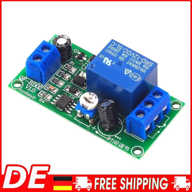 TIME ADJUSTABLE DELAY Relay Module NE555 Timer Control Switch Board 12V DC EUR 5,95 - PicClick DE