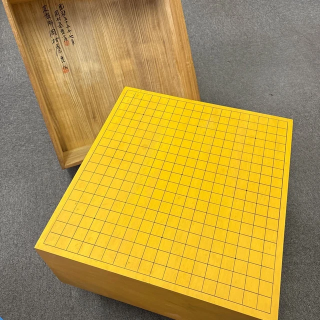 VINTAGE NATURAL WOOD Go Game Board Goban Hand Carved Wooden Legs #125 £ ...