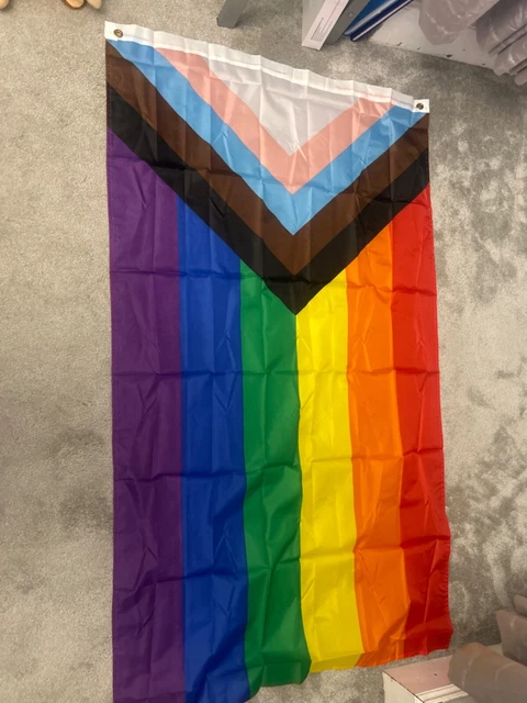 TRIXES PROGRESS RAINBOW Flag NEW LGBTQ+ Pride Flags Outdoor / Indoor ...
