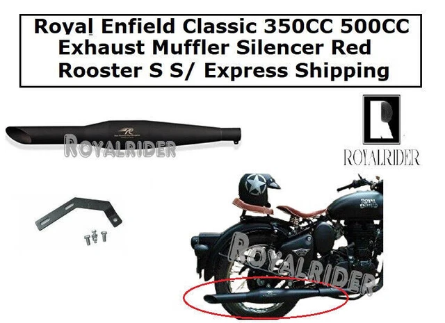 ROYAL ENFIELD CLASSIC 350cc 500cc Red Rooster SS Silencieux d'échappement/Exp EUR 185,76 ...