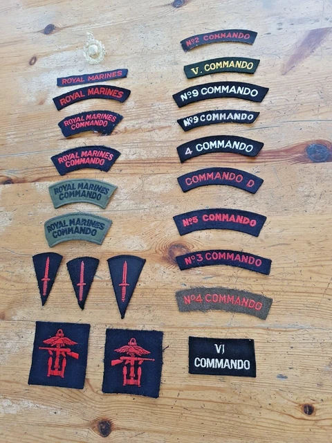 INSIGNES BRITISH WW2 COMMANDO. Grande Collection Royal Marines. Armée ...