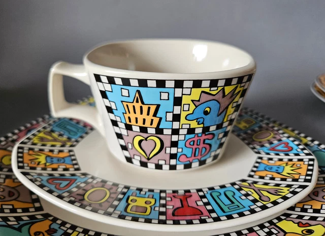 2 X ROSENTHAL Flash Downtown KaffeeGedeck Tasse Untertasse Teller 80er ...