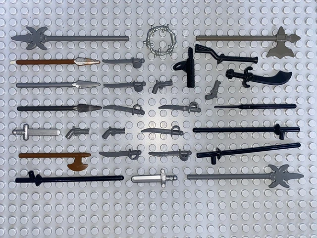 LEGO CASTLE WEAPON Crossbow Axe, Halberd Longbow with Arrow Drawn 2570 ...