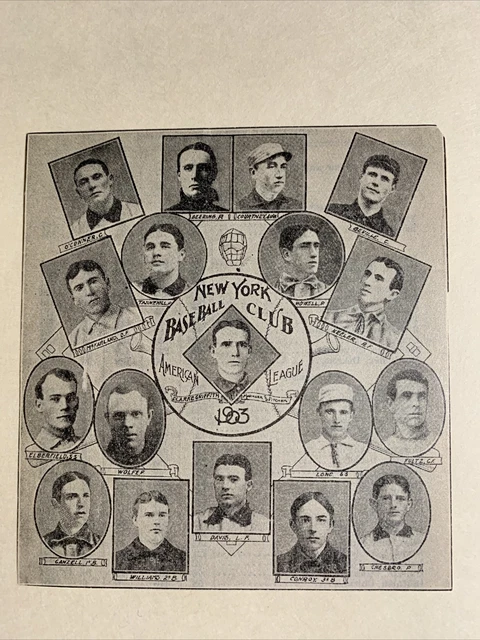 NEW YORK HIGHLANDERS Willie Keeler Clark Griffith 1903 Baseball Team ...
