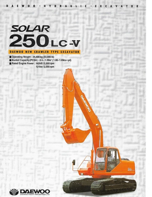EQUIPMENT BROCHURE - Daewoo - Solar 250 LC-V - Excavator - c2001 (E6577 ...