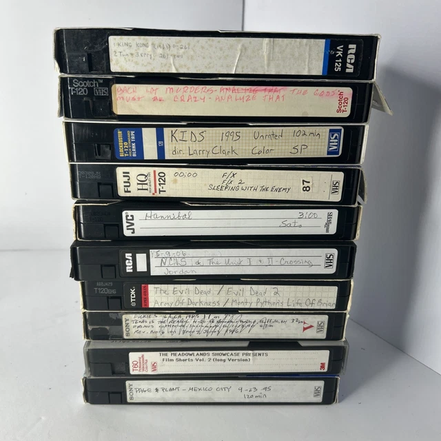 10 VHS TAPES LOT VTG HOME RECORDED SHOWS various movies and shows ...