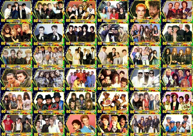 1980S MUSIC BANDS Trading Cards (1 to 36) U2 Pet Shop Boys Duran Duran ...