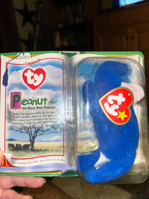 MCDONALDS LEGEND PEANUT THE ROYAL BLUE ELEPHANT TY Beanie Baby 1995 ...