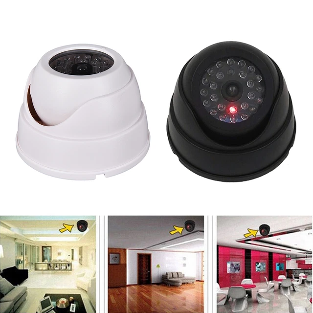 DUMMY FAKE SURVEILLANCE Security Dome Camera Flashing LED Light White S ...