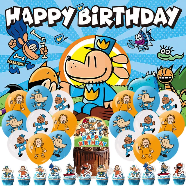 DOG MAN PARTY Supplies Birthday Decoration Balloons Cake Topper Banner ...