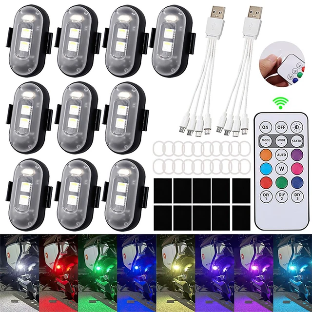 10PACK REMOTE CONTROL Strobe Light Wireless Led Light Car 8 Colors ...