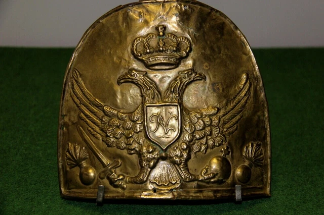 RARE PLAQUE DE Bonnet A Poil Du Royaume De Naples Joseph Napoleon 1Er ...