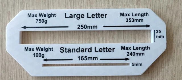ROYAL MAIL LETTER And Large Letter Size Guide Template Check £9.99 ...