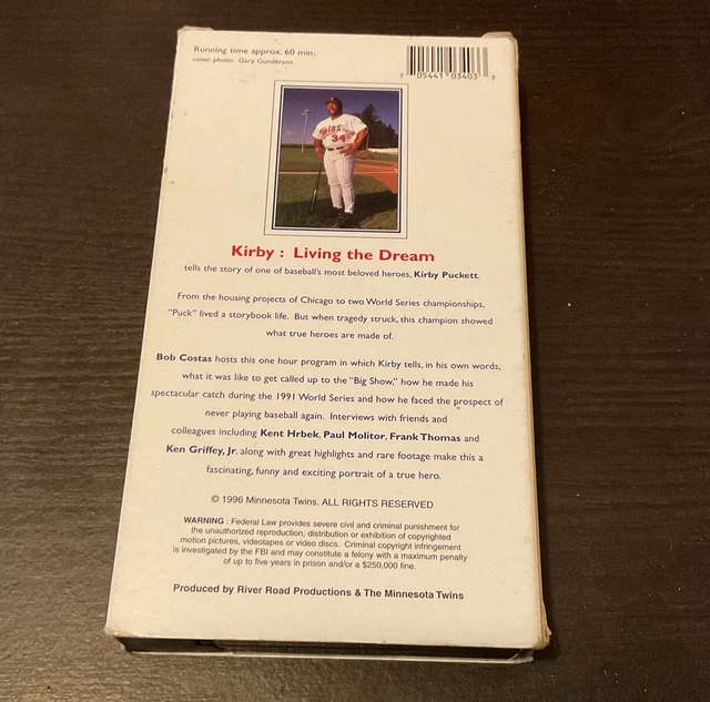 VNTG! KIRBY LIVING THE DREAM 1996 VHS KIRBY PUCKETT DOCUMENTARY ...