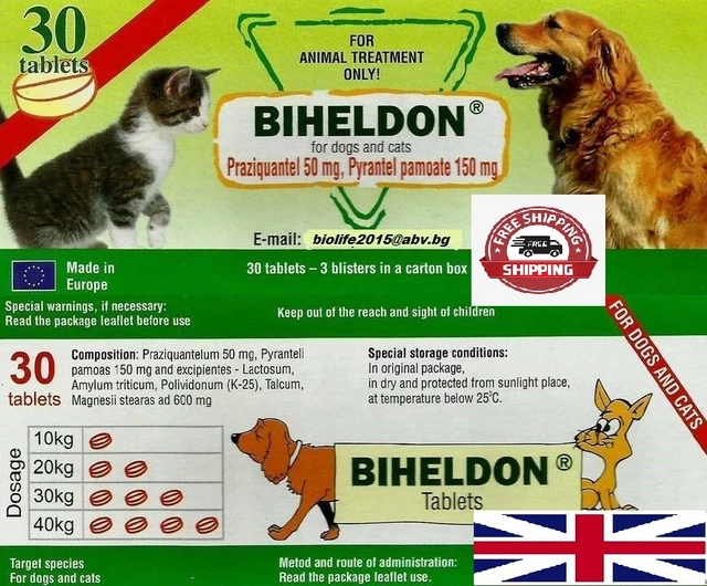 BIHELDON DEWORMER 500 tabl. Dogs & Cats Puppy Wormer - Broad Spectrum ...
