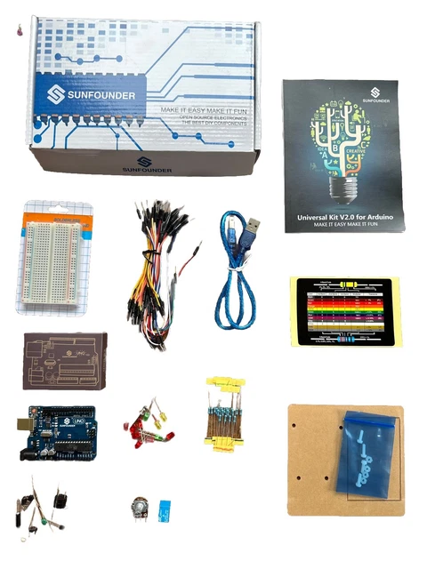 SUNFOUNDER UNO SUPER Starter Kit Arduino Compatible As Is with contents ...