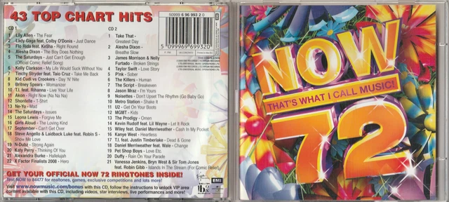 NOW THAT'S WHAT I CALL MUSIC 72 - 2009 UK TWIN CD Album *FREE UK ...