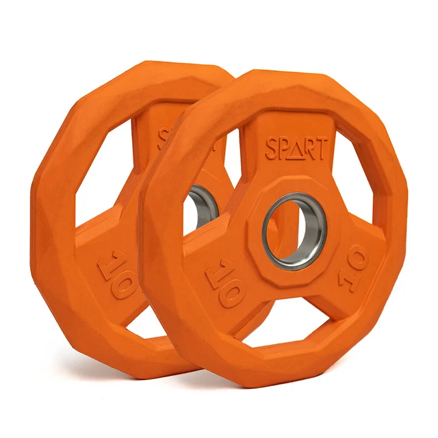 SPART COLOR CODED Diamond Weight Plate 2-Inch Rubber Coated Olympic ...