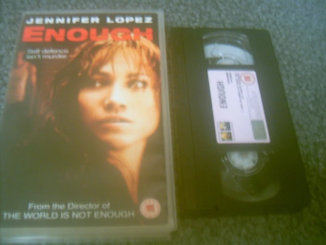 ENOUGH MOVIE-VHS TAPE-JENNIFER LOPEZ BIG BOX-1cm break on corner of ...