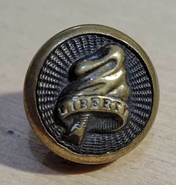 RARE ANTIQUE BUTTON, 1800's, Cap "LIBERTY", Round Back, 16mm, Albert ...