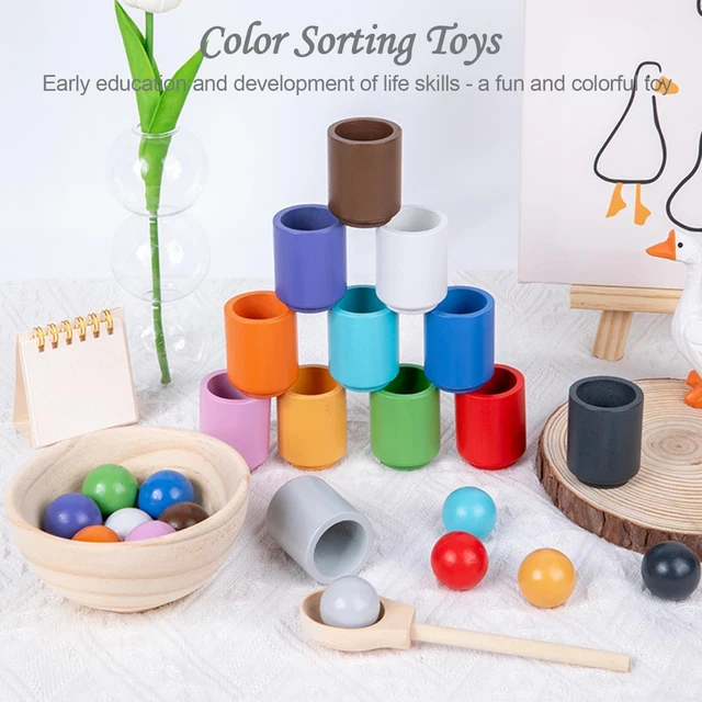 Marble Ball Toys For Kids Montessori Sound Tree, 71CM Wooden Rainbow ...