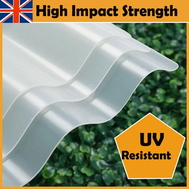 HIGH IMPACT CLEAR Corrugated PVC Roofing Sheets Plastic Sheets UV Panel ...