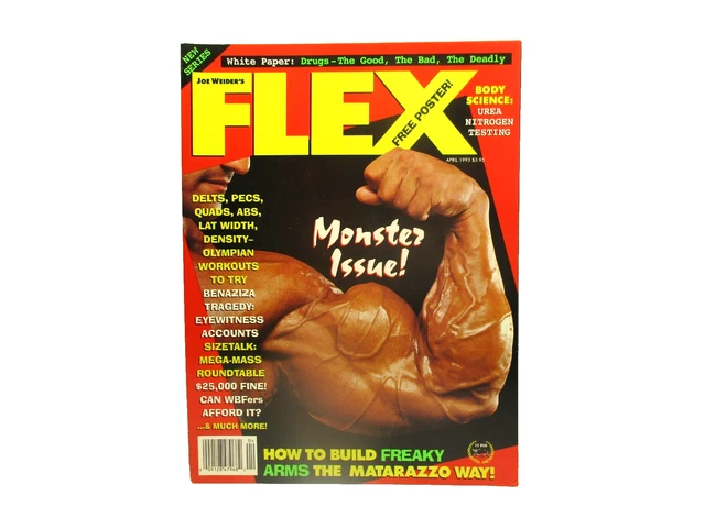APRIL 1993 Joe Weider's FLEX Bodybuilding Magazine Arnold Matarazzo ...