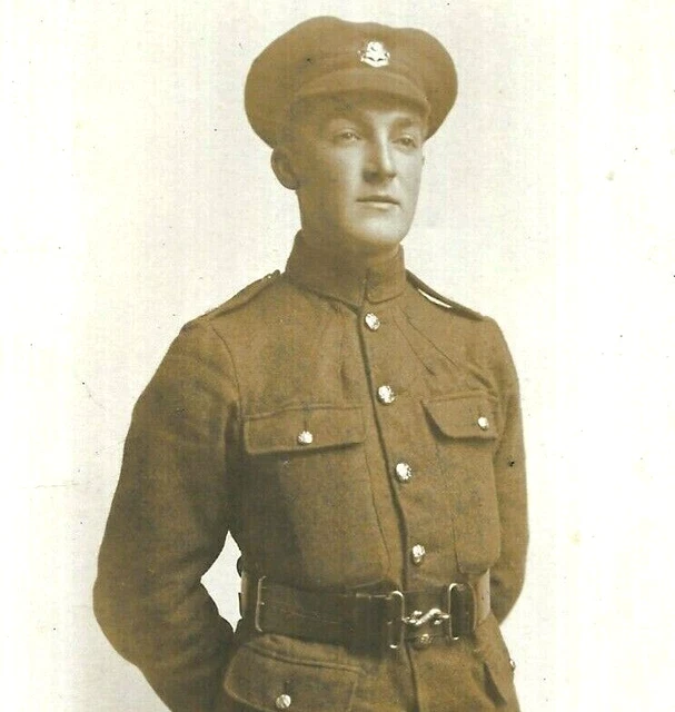 WW1 MOUNTED PHOTO Handsome British Soldier Military Cornall Harrogate ...