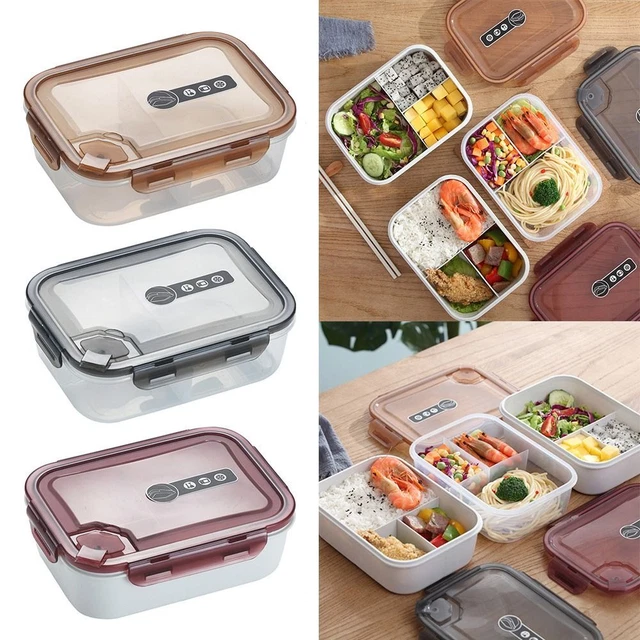 RECTANGLE GRID LEAKPROOF for Kids Bento Box Lunch Box Food Containers ...