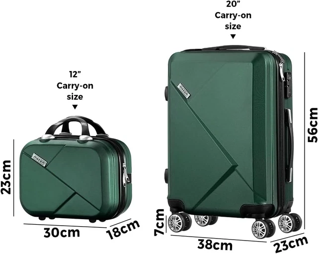 2 PIECE SUITCASE Luggage Set, 20 Inch Hardside Travel Suitcase with ...