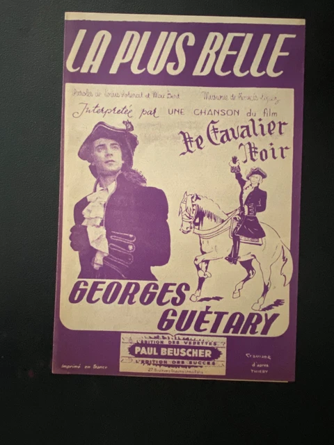 PARTIZIONE PICCOLO FORMATO " Il Cavaliere Nero Georges Guétary " EUR 21 ...