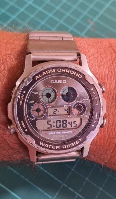 RARE VINTAGE (1990) Casio DW-7300 *Quatro Graph* Japan LCD Watch ...