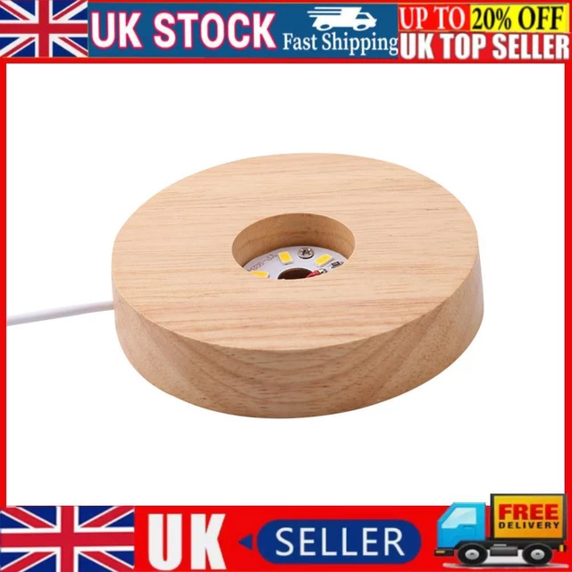 USB SOCKET SWITCH Control Wood Light Base Display Stand Lamp Holder ...