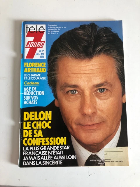 MAGAZINE REVUE PROGRAMME télé TELE 7 JOURS n° 1592 vintage 1990 ALAIN DELON EUR 5,99 - PicClick FR