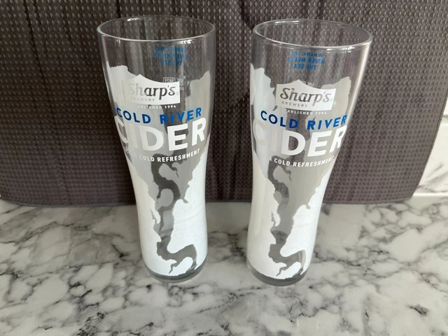 TWO NEW STYLE - Sharps Brewery Cold River Cider Pint Glasses £10.99 ...