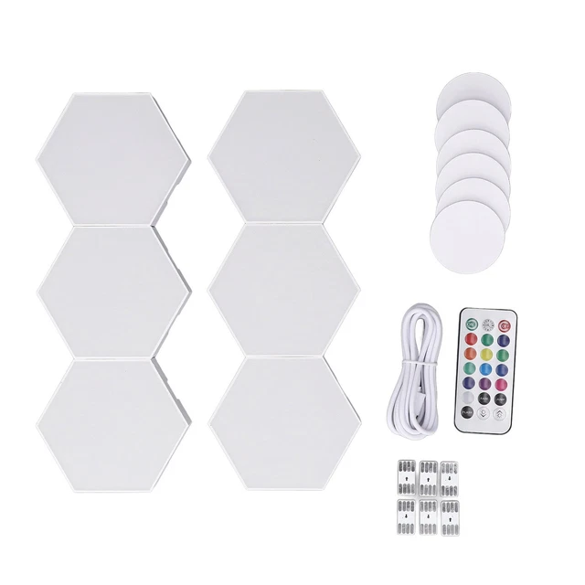 WALL LIGHT HEX Wall Light 6 Set 13 Colors For Living Rooms Bedrooms £34 ...