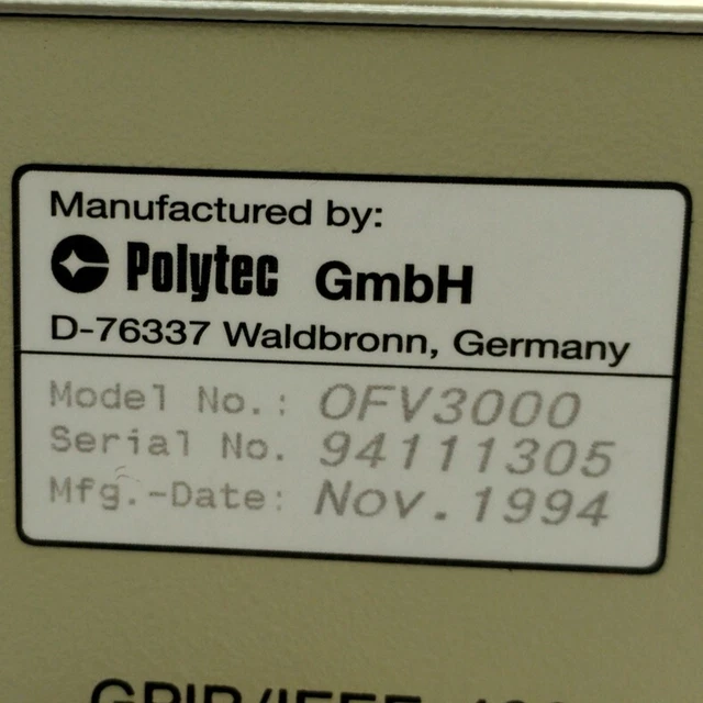 POLYTEC OFV-3000 LASER-VIBROMETER-CONTROLLER, OVD-01, Fernfokus *kein ...