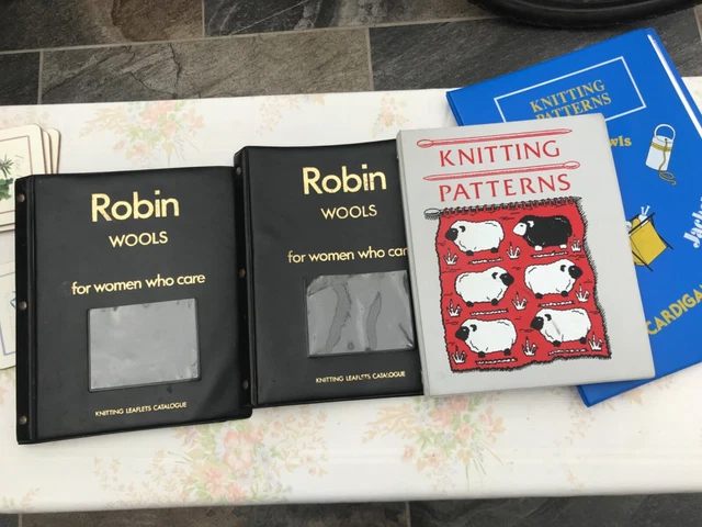 VINTAGE KNITTING PATTERN file folder. Robin wools. Sheep etc. 4. V ...