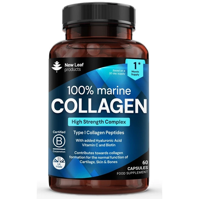 HYDROLISED MARINE COLLAGEN 1060mg Type 1 Pure Max Strength For Skin ...