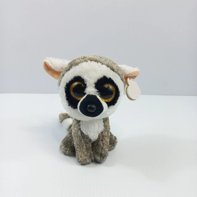 TY BEANIE BOOS Linus The Lemur Stuffed Animal Plush Teddy Soft Toy With ...