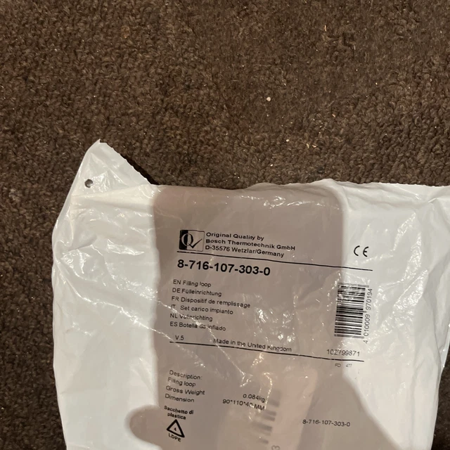 WORCESTER BOSCH CDI Combi/Greenstar Filling Loop and Key 87161073030 ...