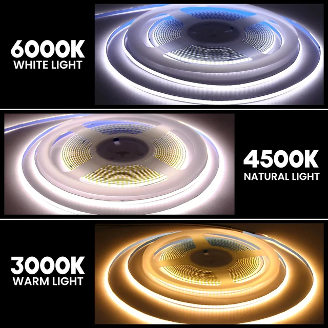 DC 5V USB COB LED Strip Light Flexible Ribbon Home Decor Backlight 0.5 ...